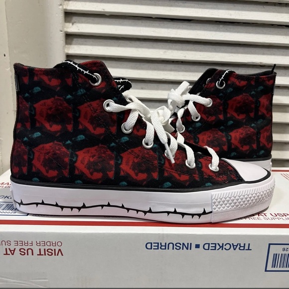 Converse | Shoes | New Converse Chuck Taylor All Star Love Black Red ...